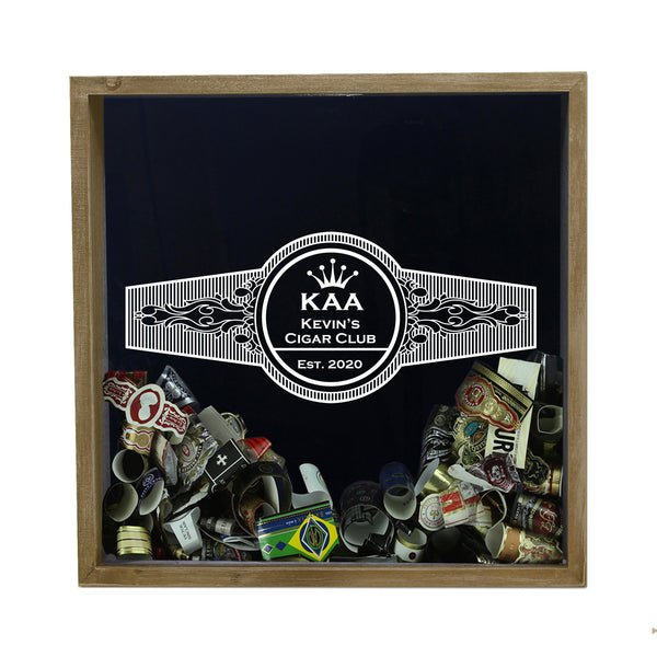 Personalized Acid Wash Cigar Band Shadow Box - Cigar Club - CheapHumidors